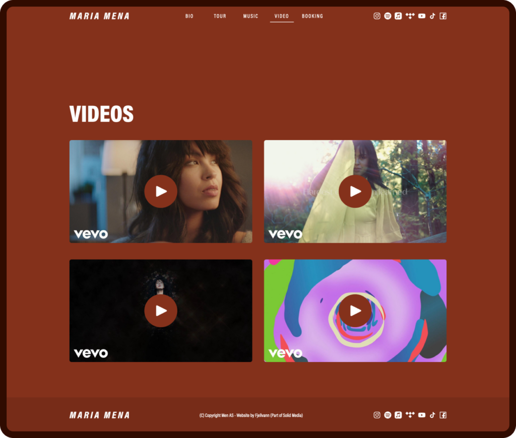 Frisk profil i Webflow for Maria Mena og teamet | Fjellvann